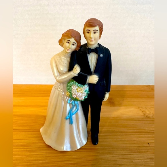 Source Unknown | Party Supplies | Vintage Cake Topper Bride Groom 6s ...